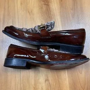 Vero Cuoio | Shoes | Vero Cuoio Mens Leather Loafers Brown Patent ...